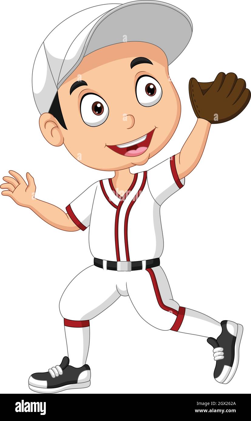 Little Boy Playing Baseball Clipart