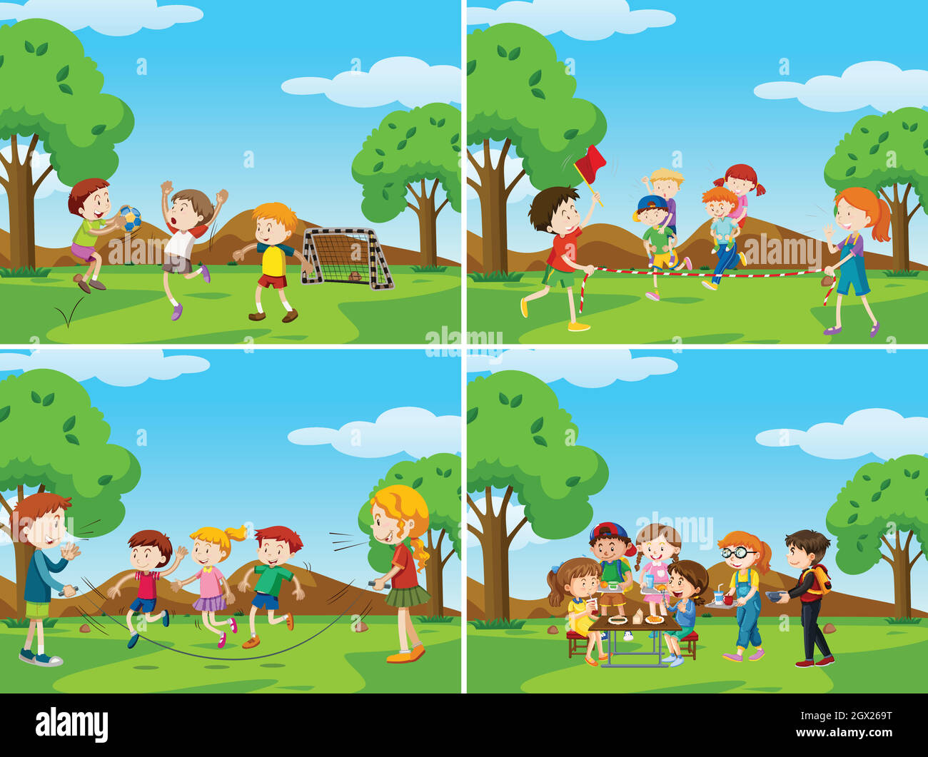 Set of outdoor park scenes Stock Vector Image & Art - Alamy