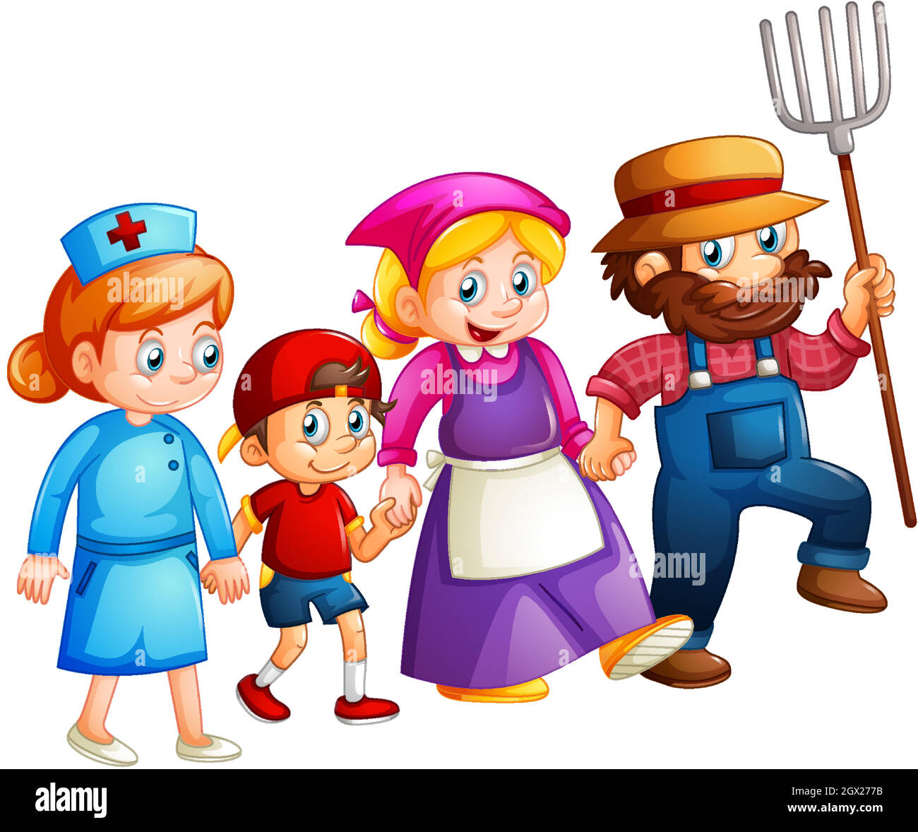 People in different jobs isolated on white background Stock Vector ...