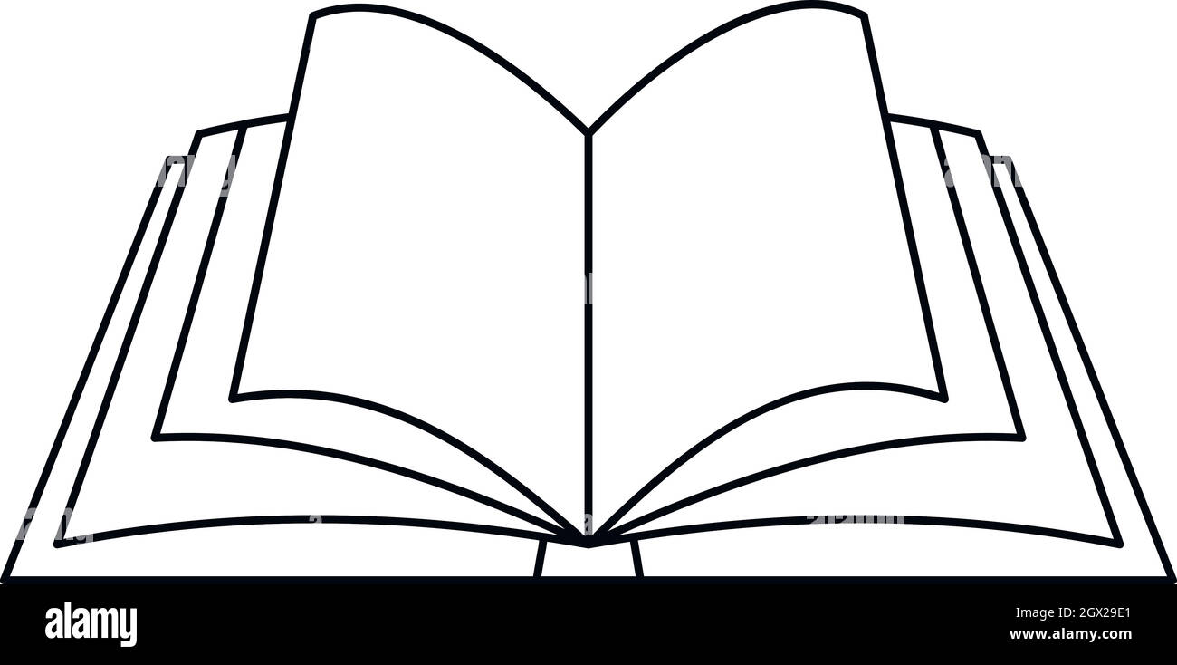 Open book icon, outline style Stock Vector Image & Art - Alamy
