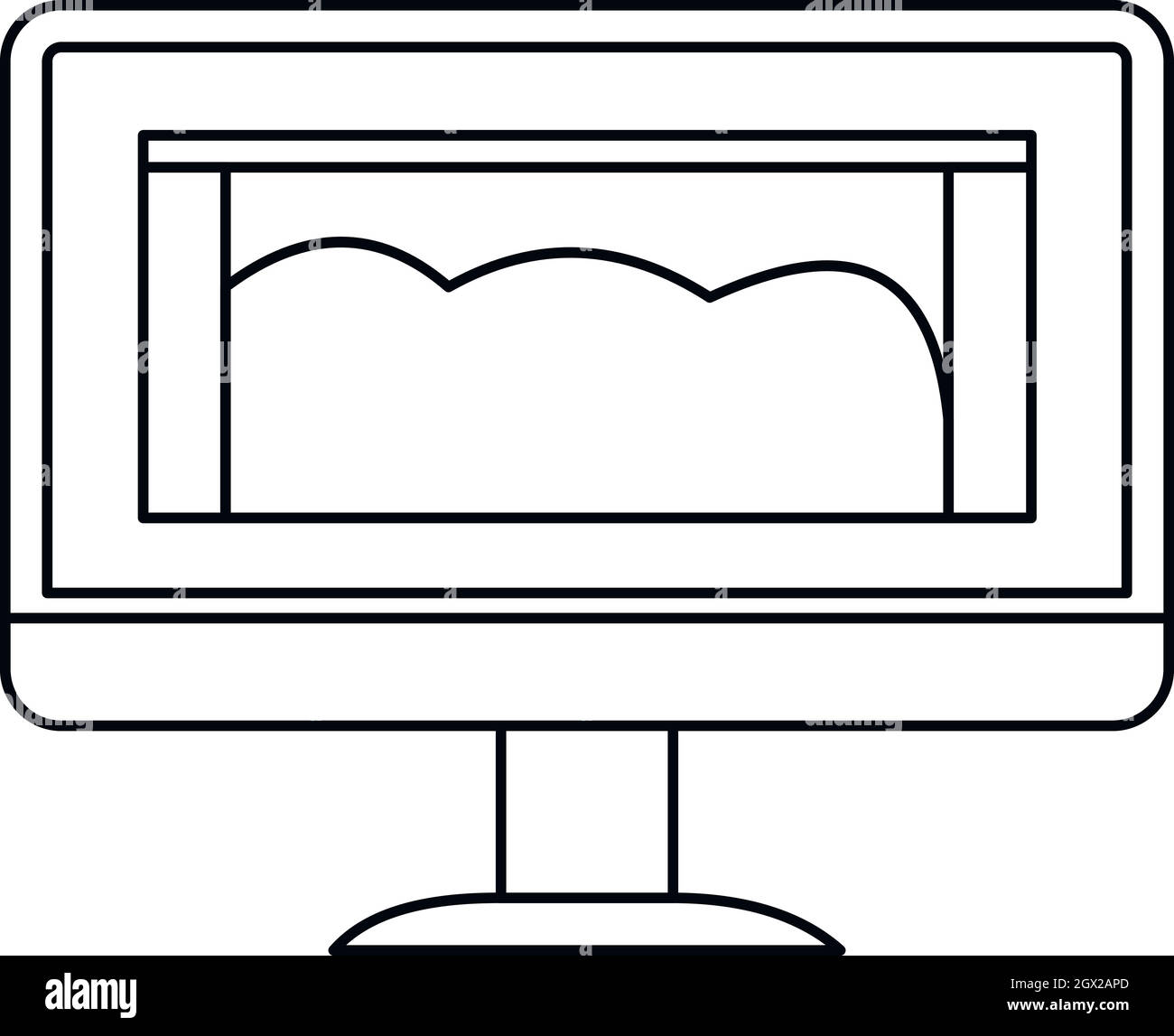 Drawing monitor icon, outline style Stock Vector Image & Art - Alamy