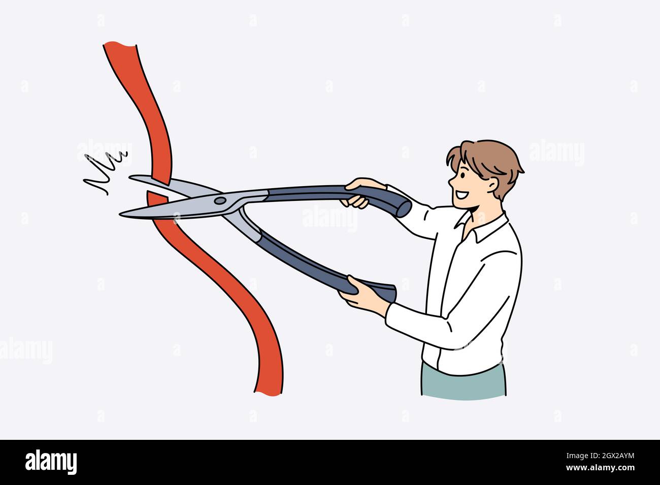 New beginning and startup concept. Young smiling businessman cartoon ...