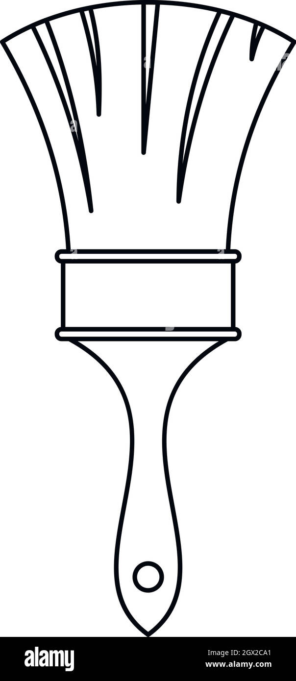 Brush icon, outline style Stock Vector Image & Art - Alamy