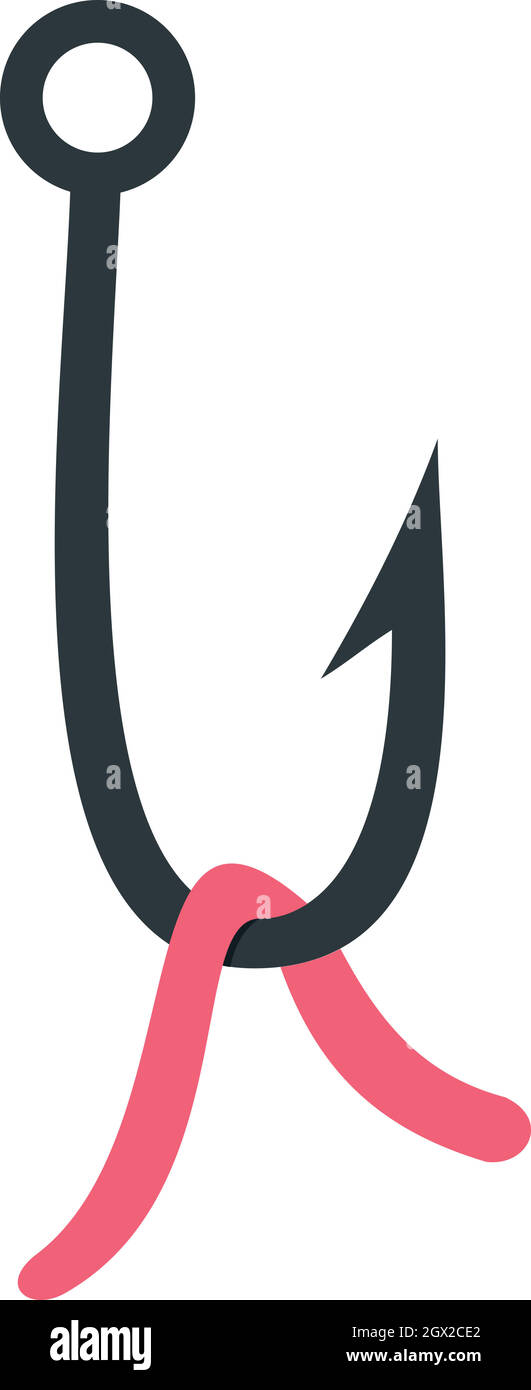 Worm on hook flat Stock Vector Images - Alamy