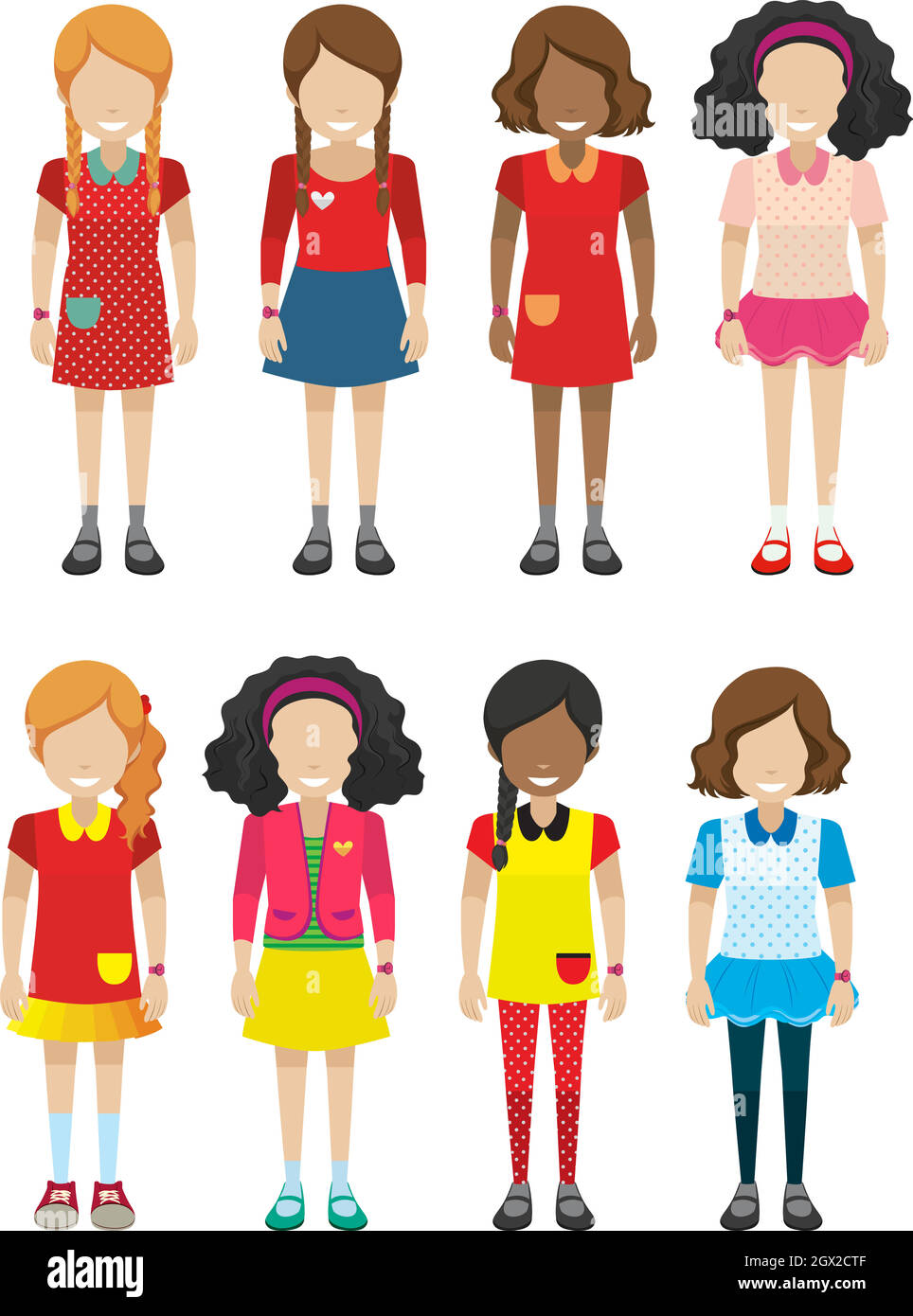 Faceless female kids Stock Vector Image & Art - Alamy