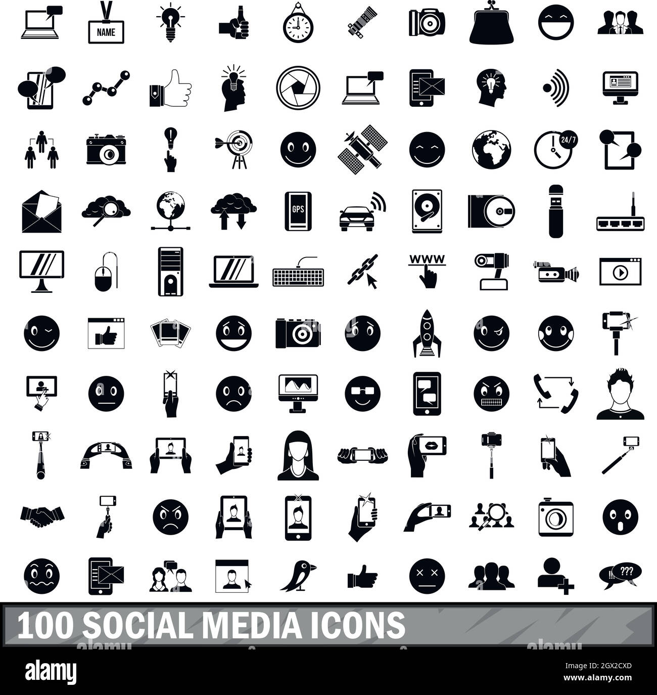 Media communication icons in Stock Vector Images - Alamy