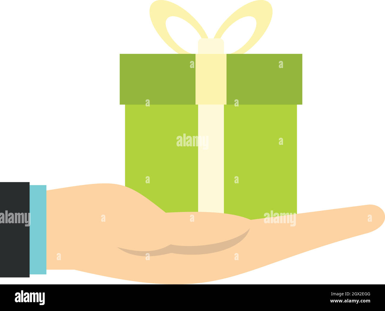 Gift box in hand icon, flat style Stock Vector Image & Art - Alamy