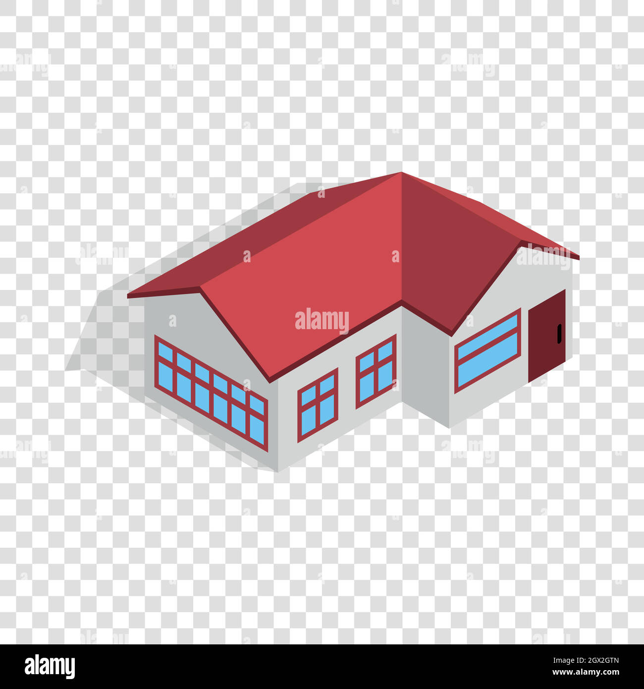 Facade red brick house Stock Vector Images - Alamy