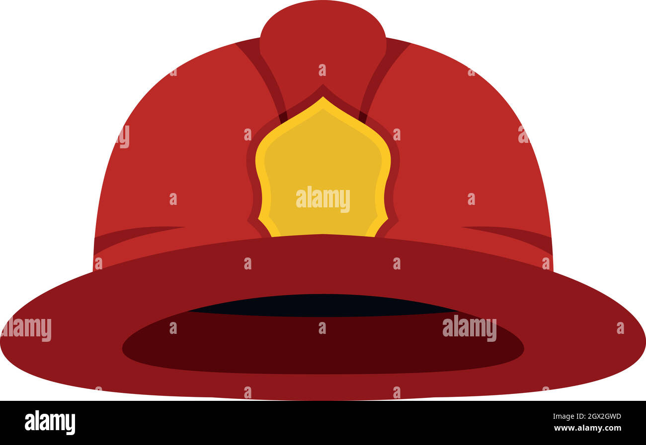 Red fireman helmet icon, flat style Stock Vector Image & Art - Alamy