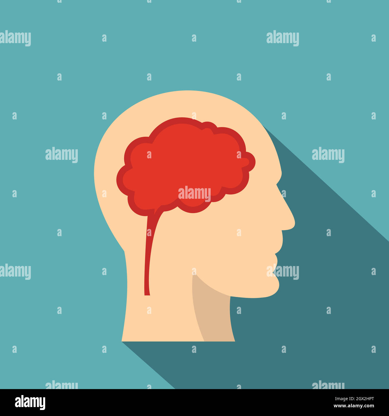 Man head silhouette with brain inside icon Stock Vector Image & Art - Alamy
