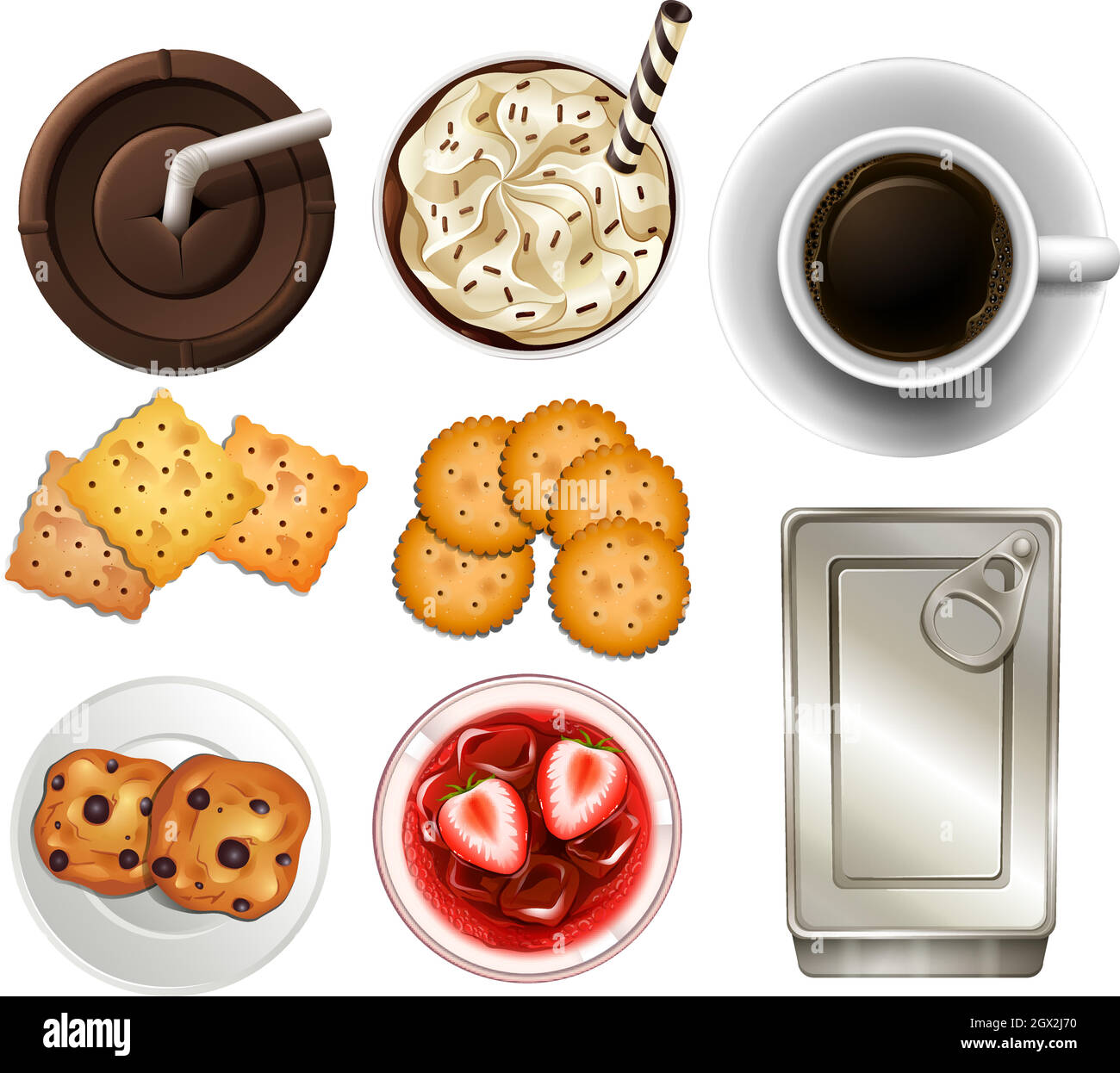 Snacks and drinks Stock Vector Image & Art - Alamy