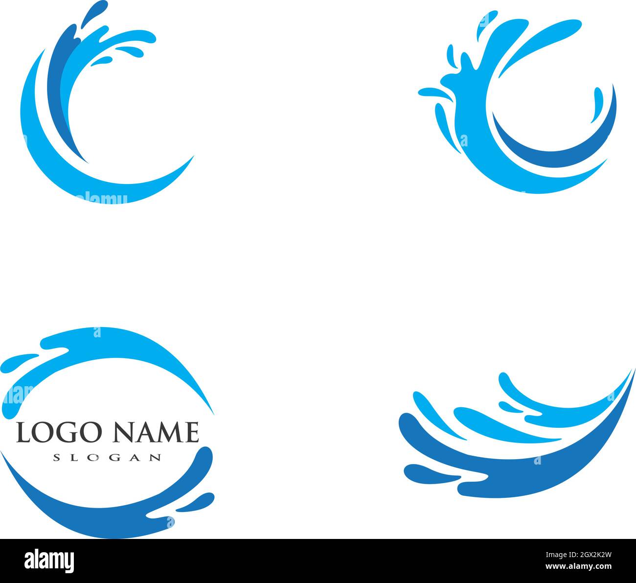 Water Wave spash symbol and icon Logo Template vector Stock Vector ...