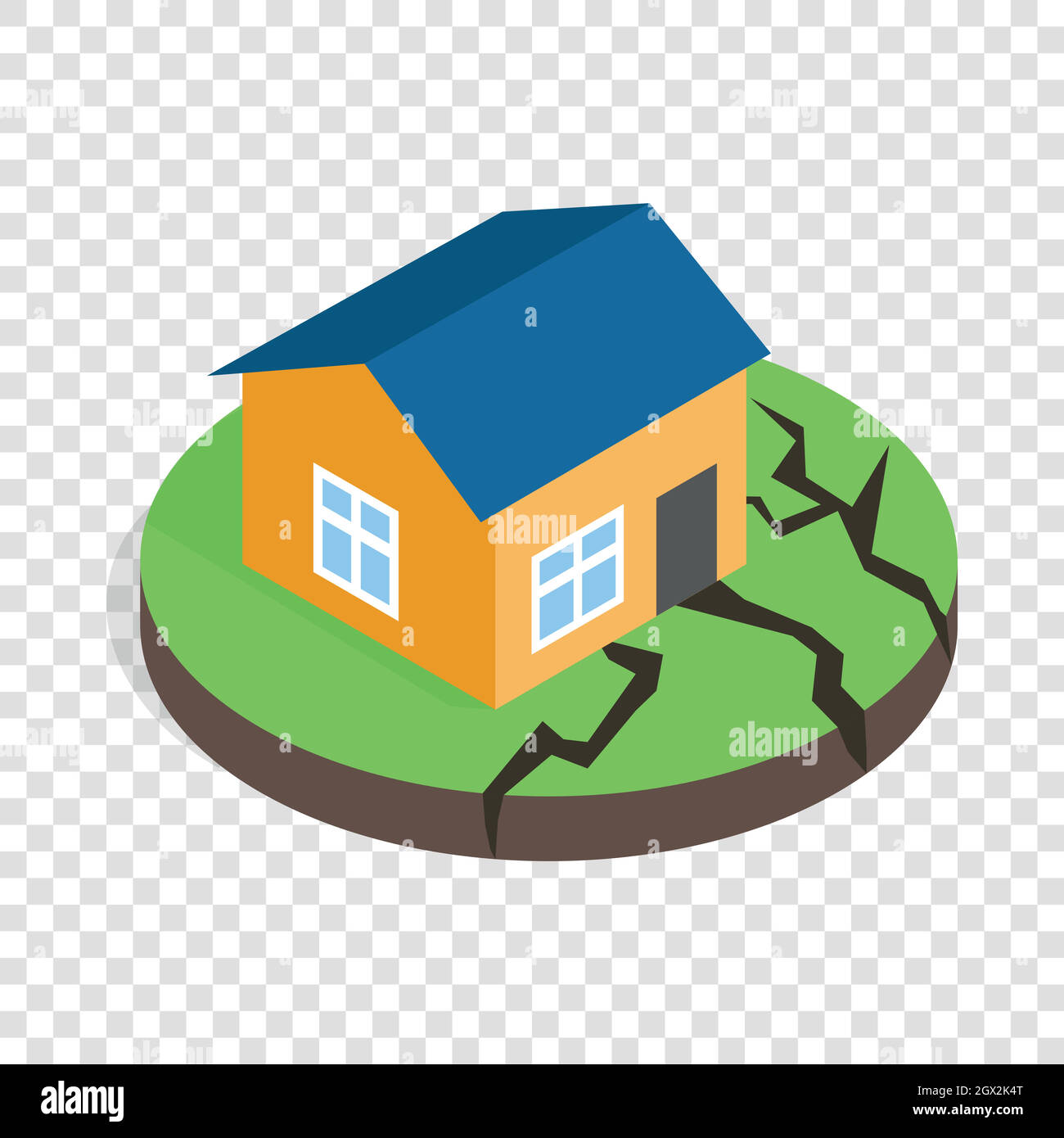 House after an earthquake isometric icon Stock Vector Image & Art - Alamy