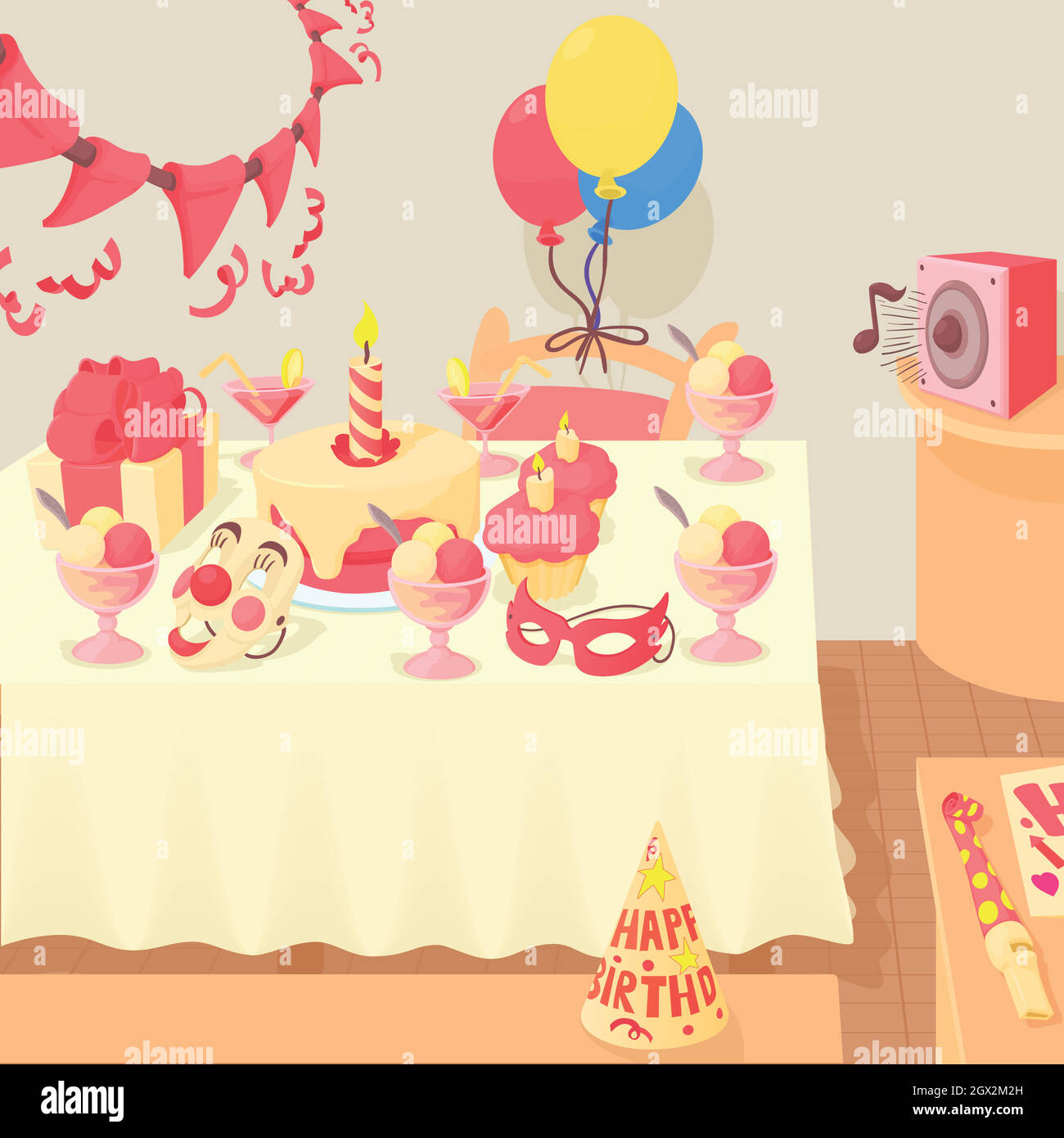 Happy birthday cartoon hi-res stock photography and images - Alamy