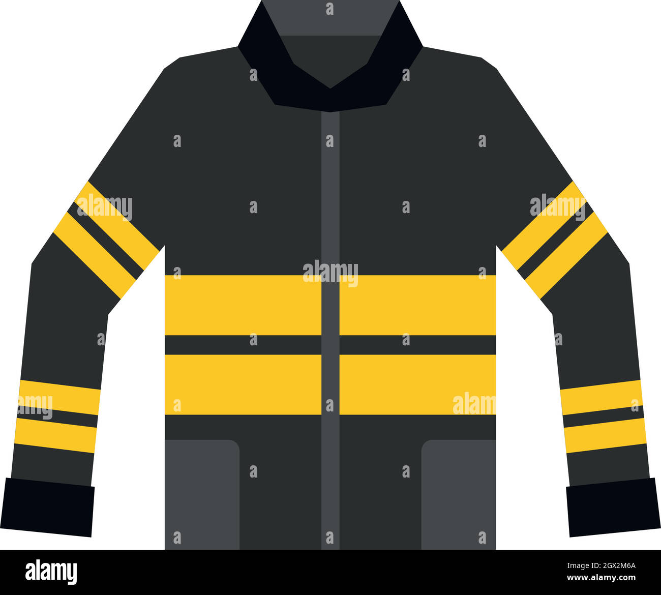 Black and yellow firefighter jacket icon Stock Vector Image & Art - Alamy