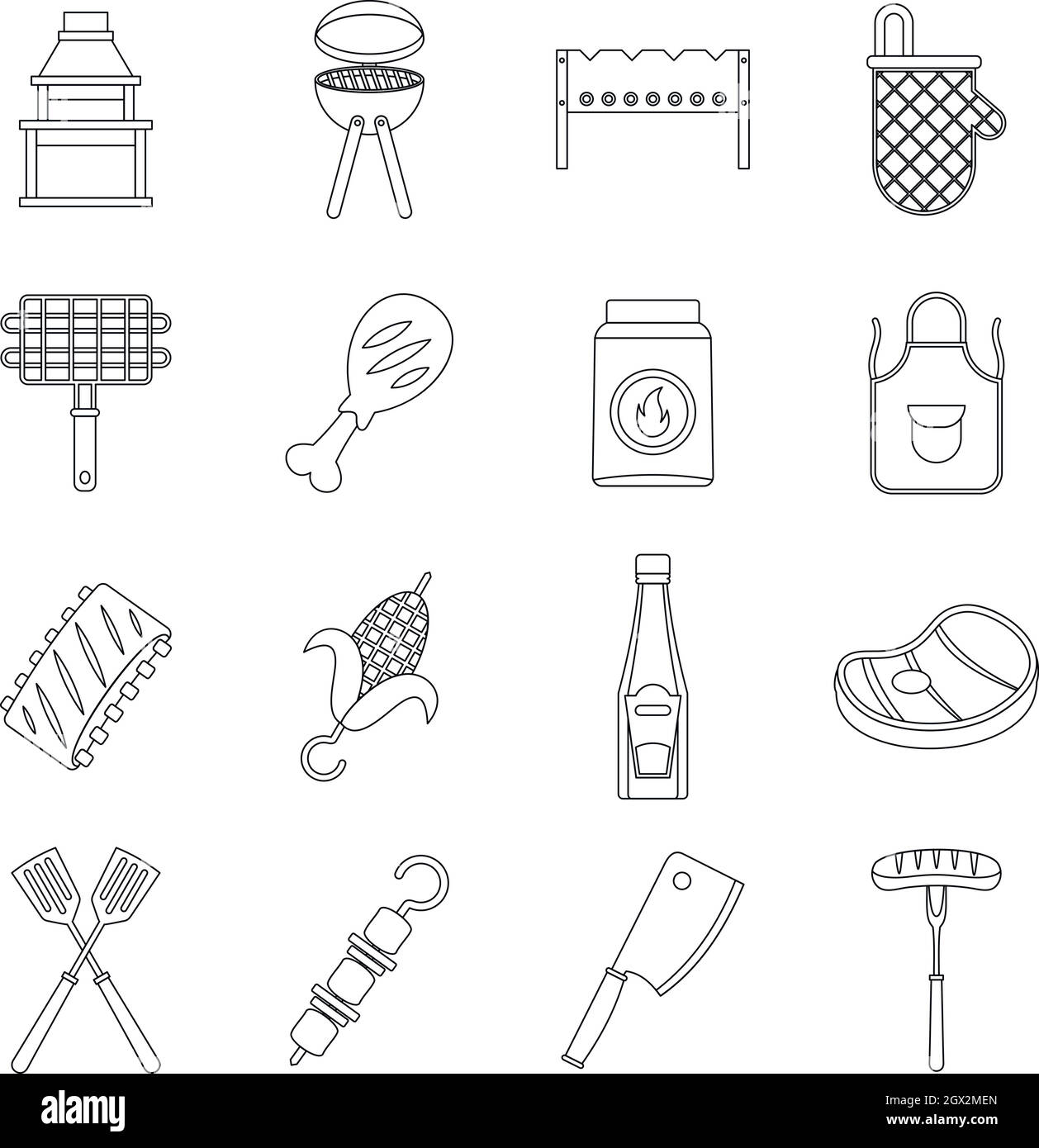 Food party icons set Cut Out Stock Images & Pictures - Alamy