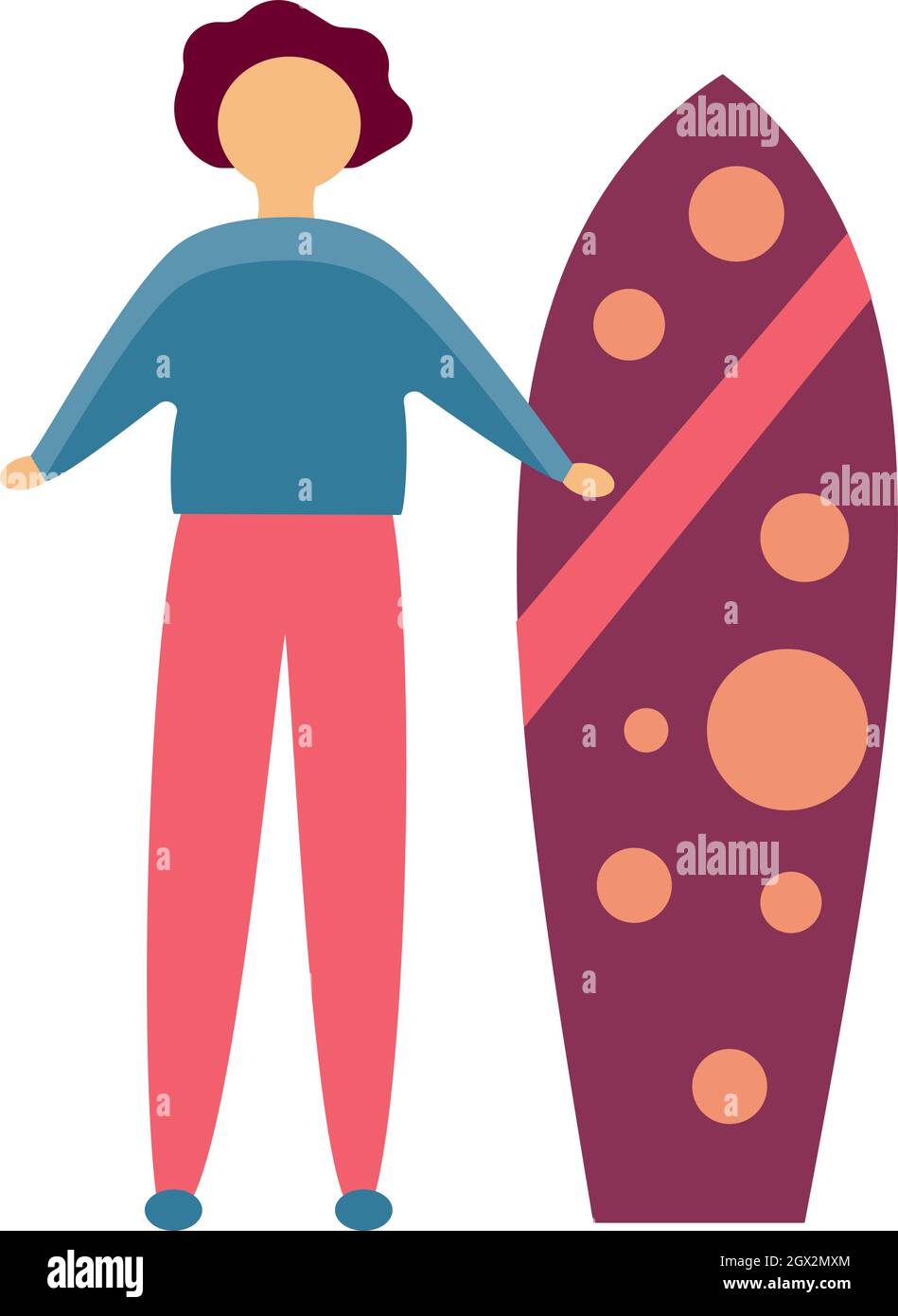 Female surfer standing surf Stock Vector Images - Alamy