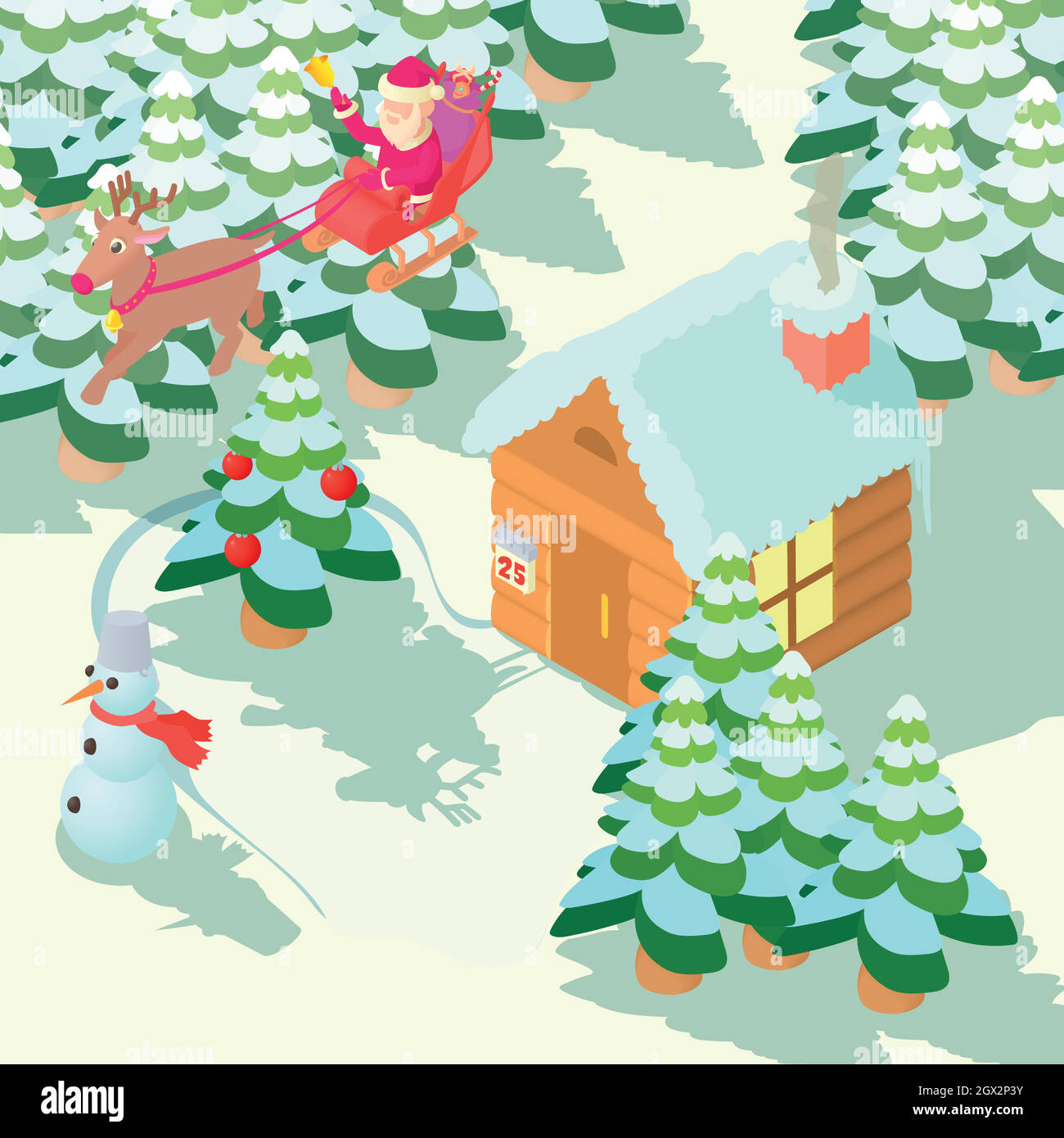 Christmas cartoon illustration Stock Vector Images - Alamy