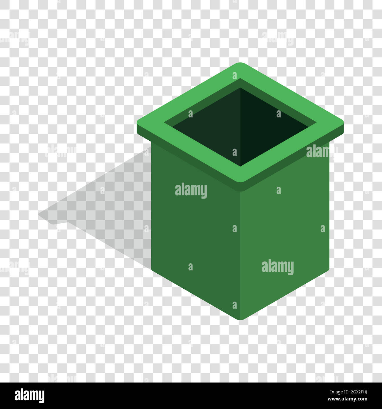 Green trash bin isometric icon Stock Vector Image & Art - Alamy