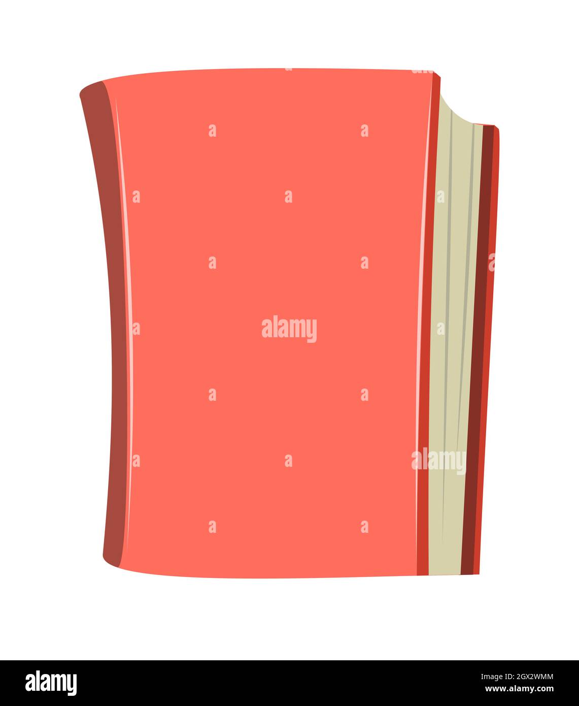 Red book or notepad. Cheerful cute cartoon style. Isolated on white ...