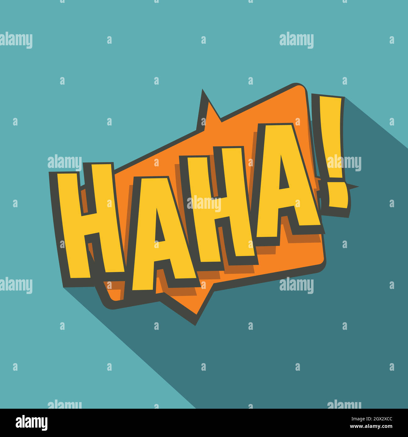 HAHA, comic text speech bubble icon, flat style Stock Vector Image ...