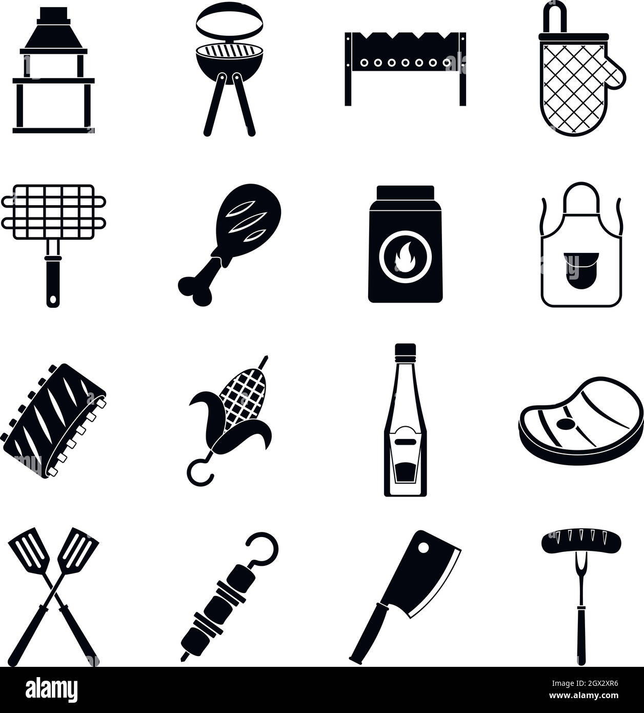 Food party icons set Cut Out Stock Images & Pictures - Alamy