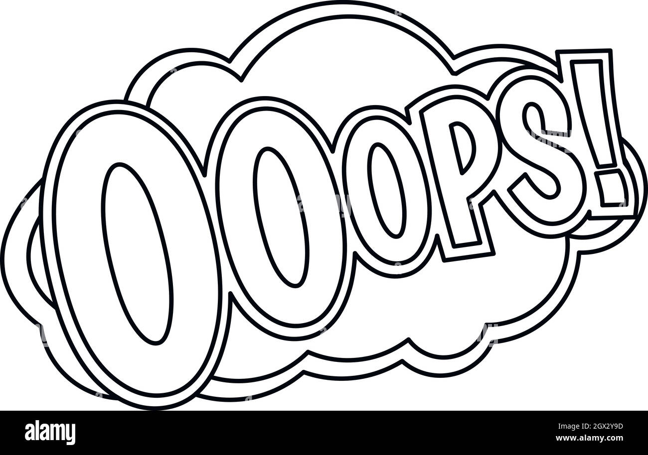 OOOPS, comic text sound effect icon, outline style Stock Vector Image ...