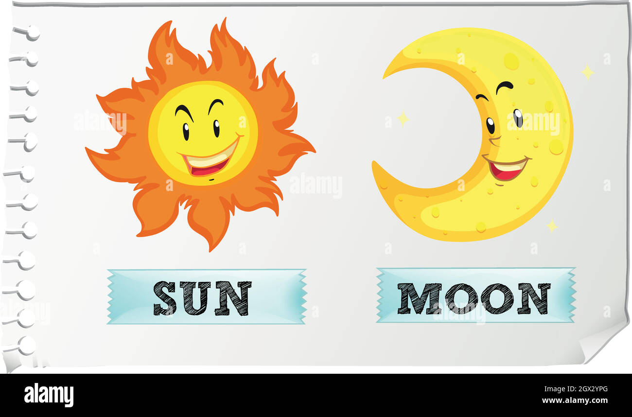 Sun and moon with happy face Stock Vector Image & Art - Alamy