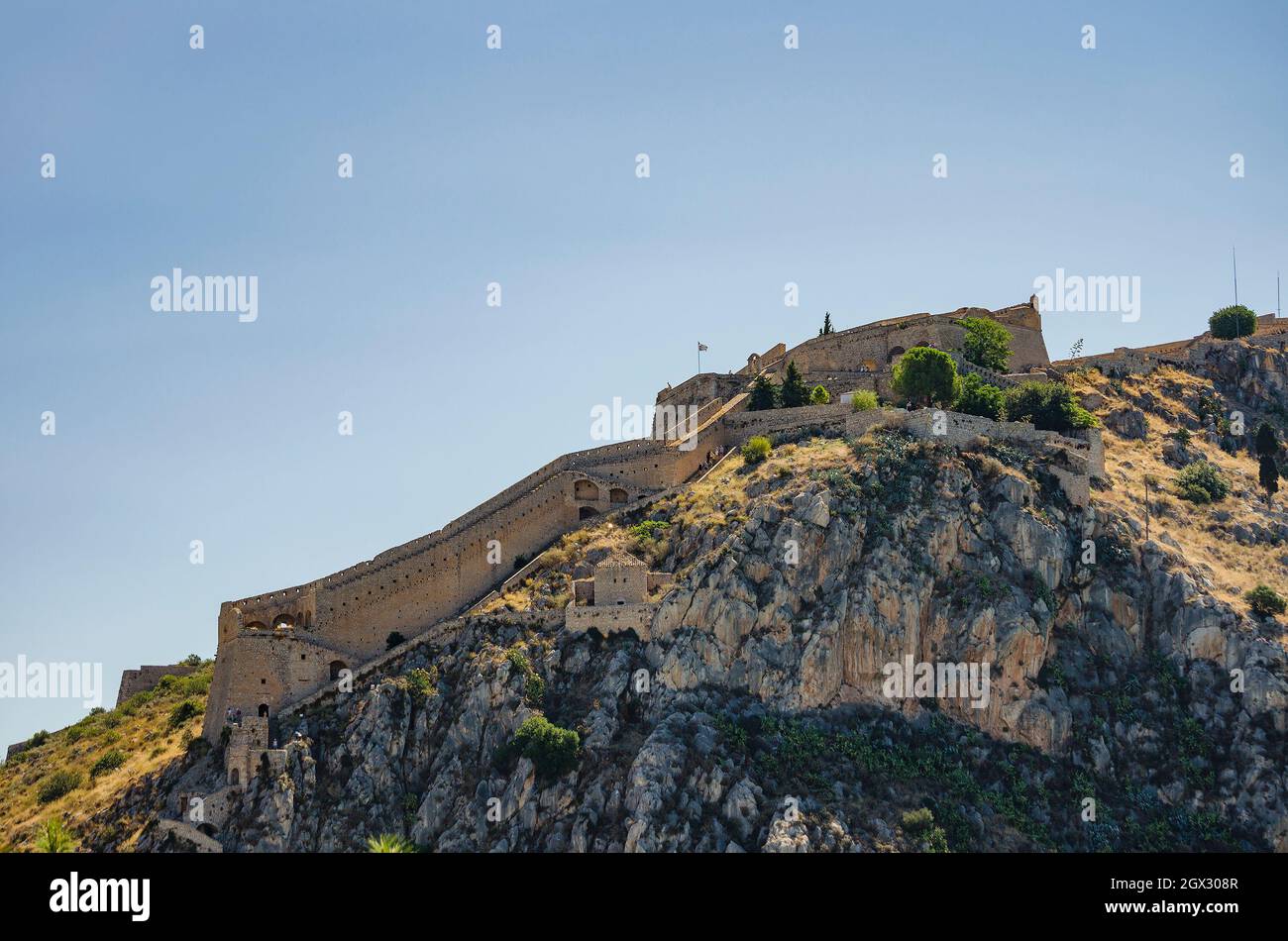 The medieval Venetian fortress of Palamidi fortress, built uphill ...
