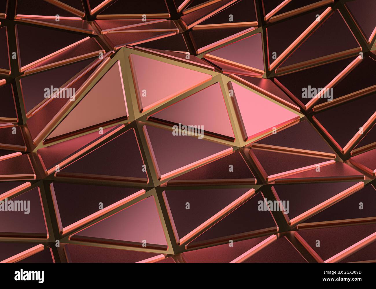 Abstract chrome background of geometric shapes. Illustration with metal ...