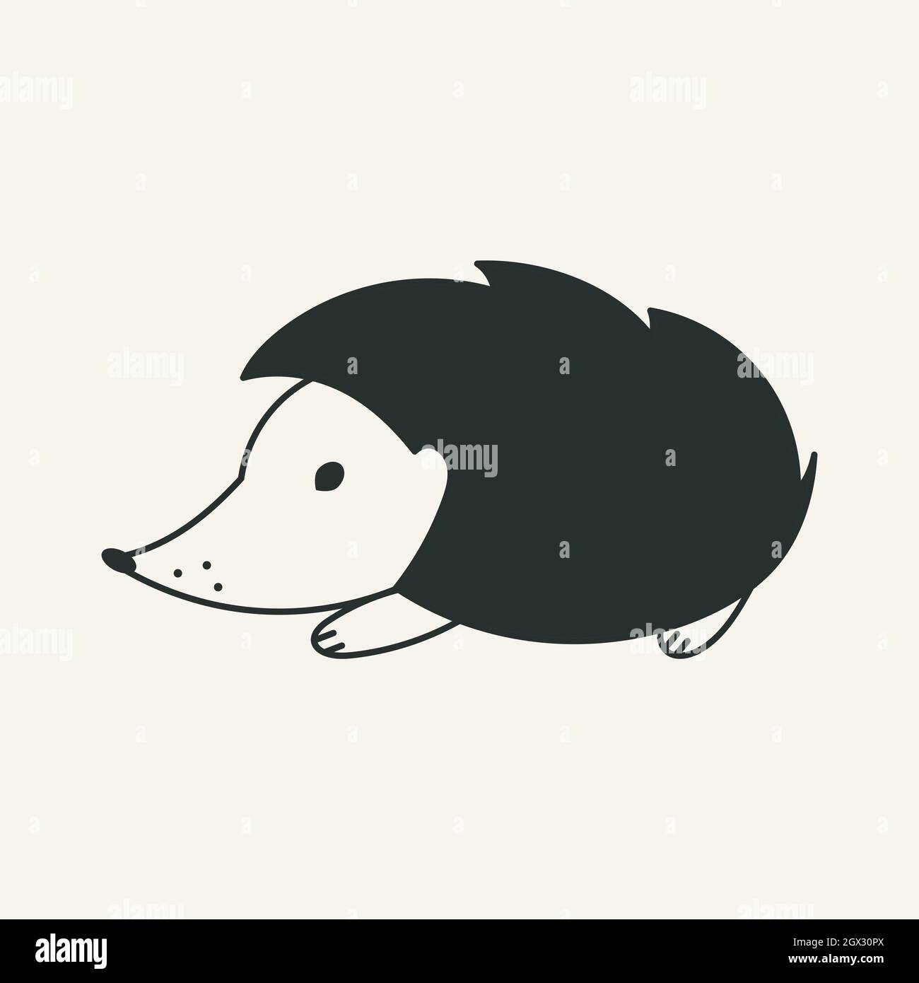 Hedgehog icon. Vector. Black stroke flat design. White background Stock ...