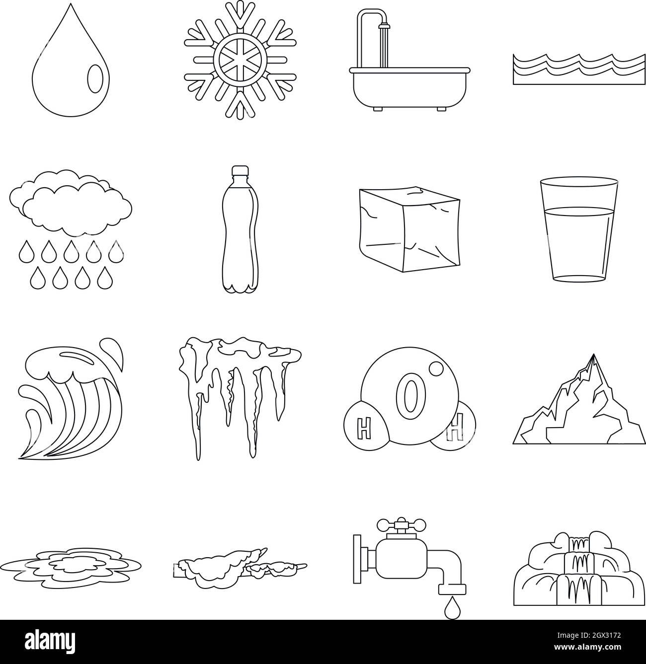 Water icons set, flat style Stock Vector Image & Art - Alamy