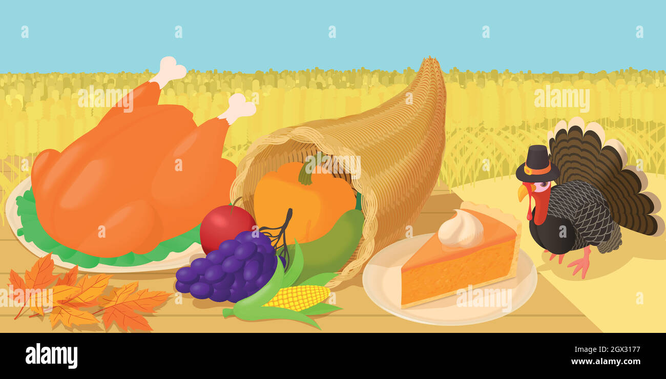 Thanksgiving day concept, cartoon style Stock Vector Image & Art - Alamy