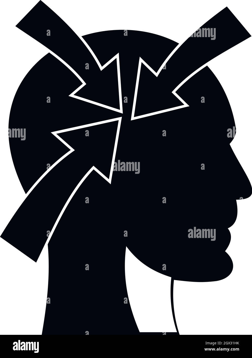 Head with arrows icon, simple style Stock Vector Image & Art - Alamy