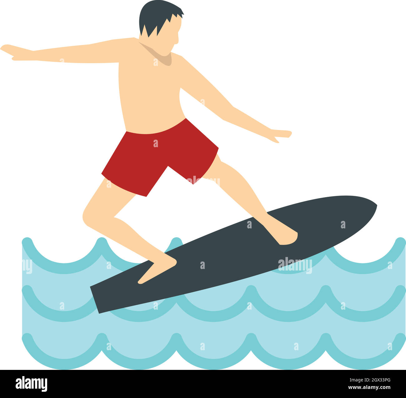 Person surfing on water board Cut Out Stock Images & Pictures - Alamy