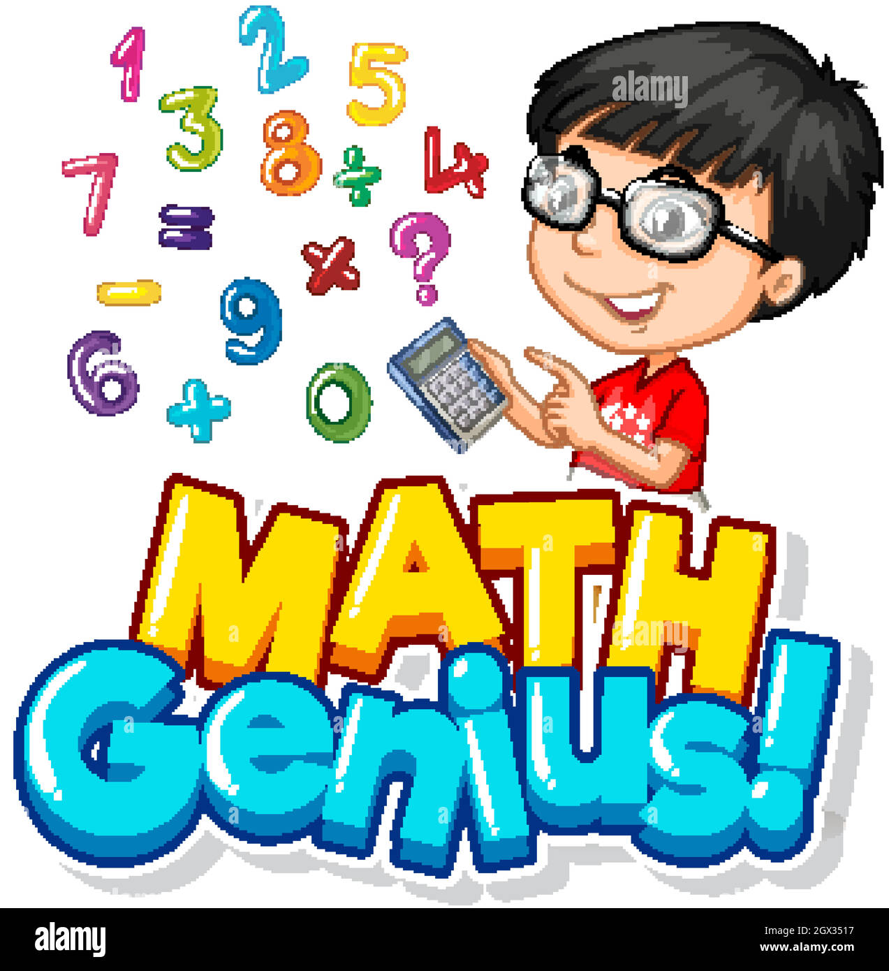 Vector illustration genius boy cartoon hi-res stock photography and ...