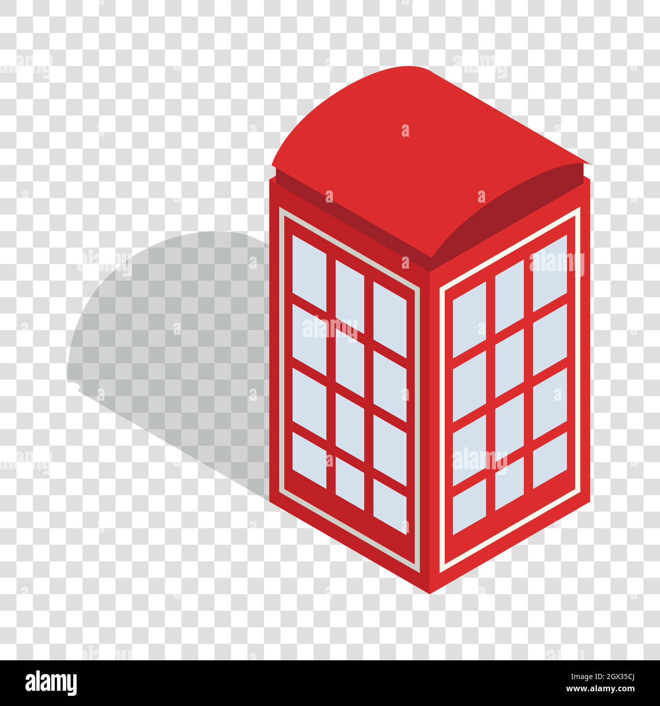 Red telephone booth isometric icon Stock Vector Image & Art - Alamy