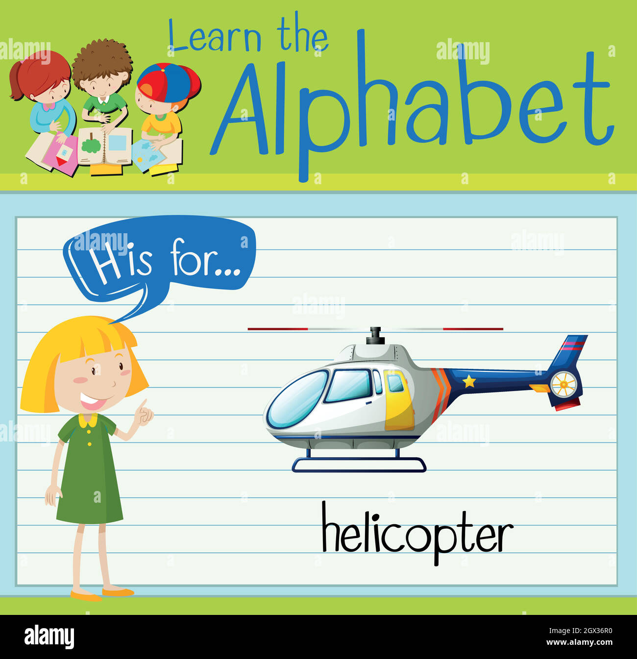 Flashcard letter h is for helicopter Stock Vector Image & Art - Alamy