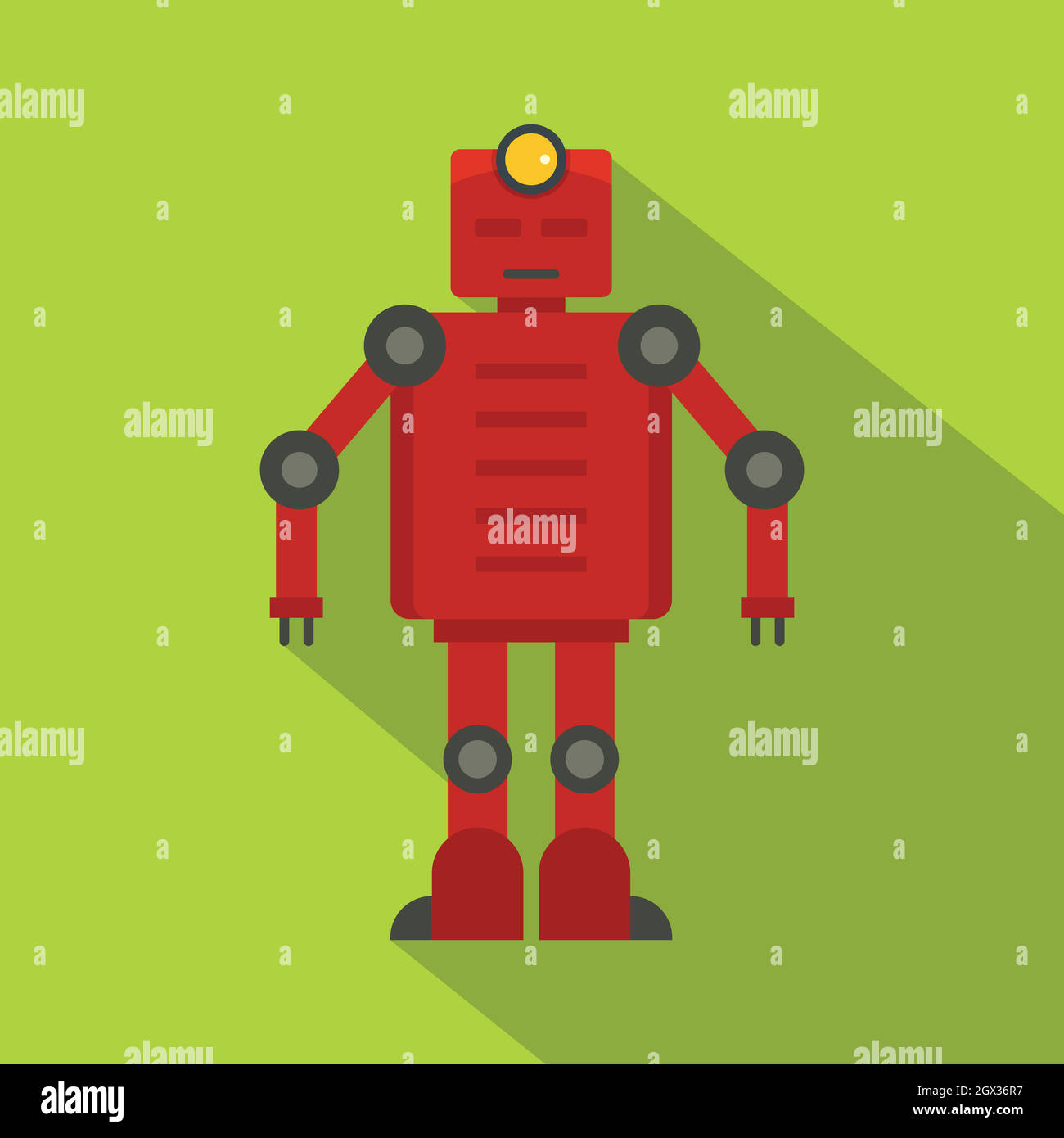 Red robot icon, flat style Stock Vector Image & Art - Alamy