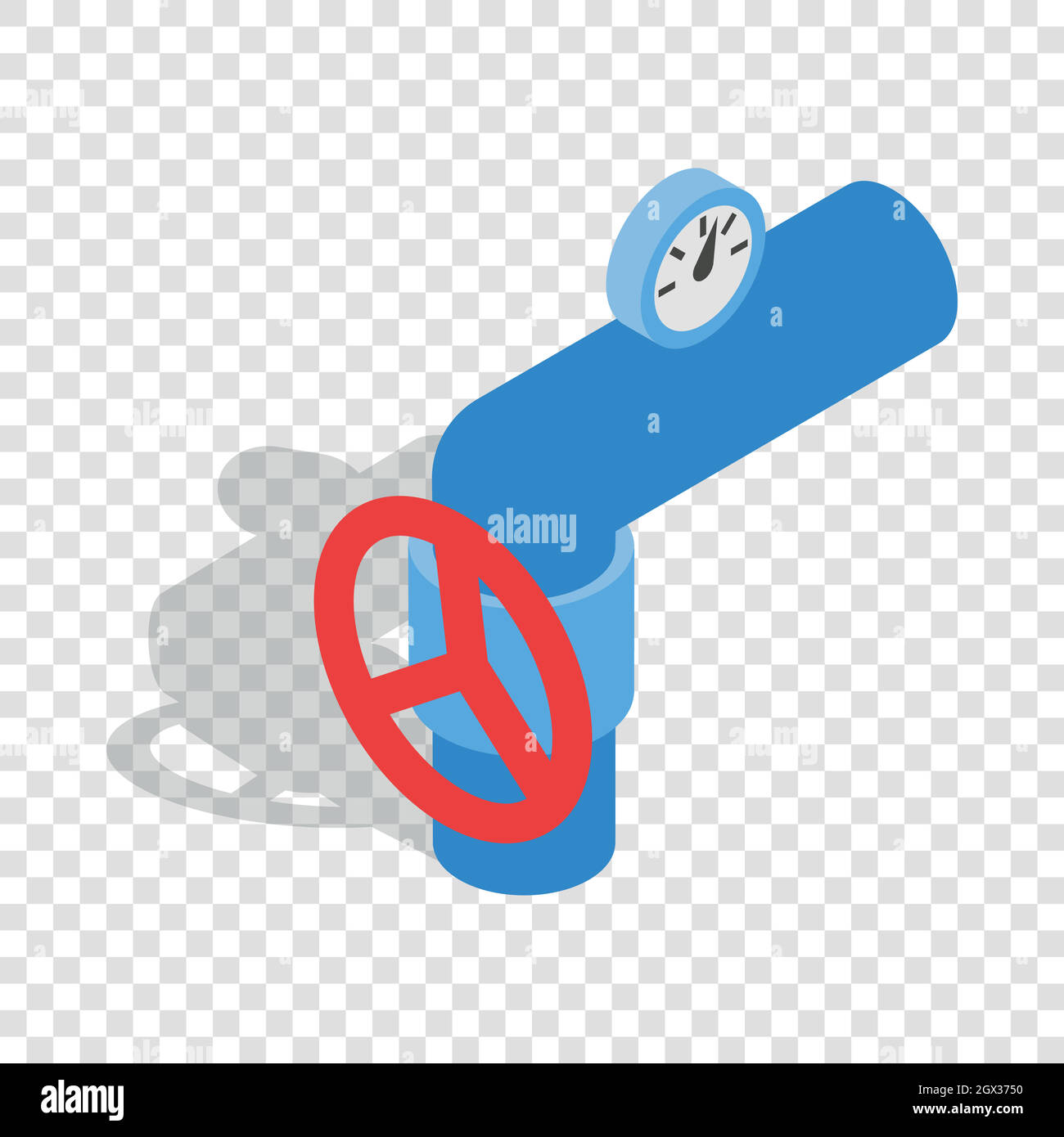 Pipe with a red valve and meter isometric icon Stock Vector Image & Art ...