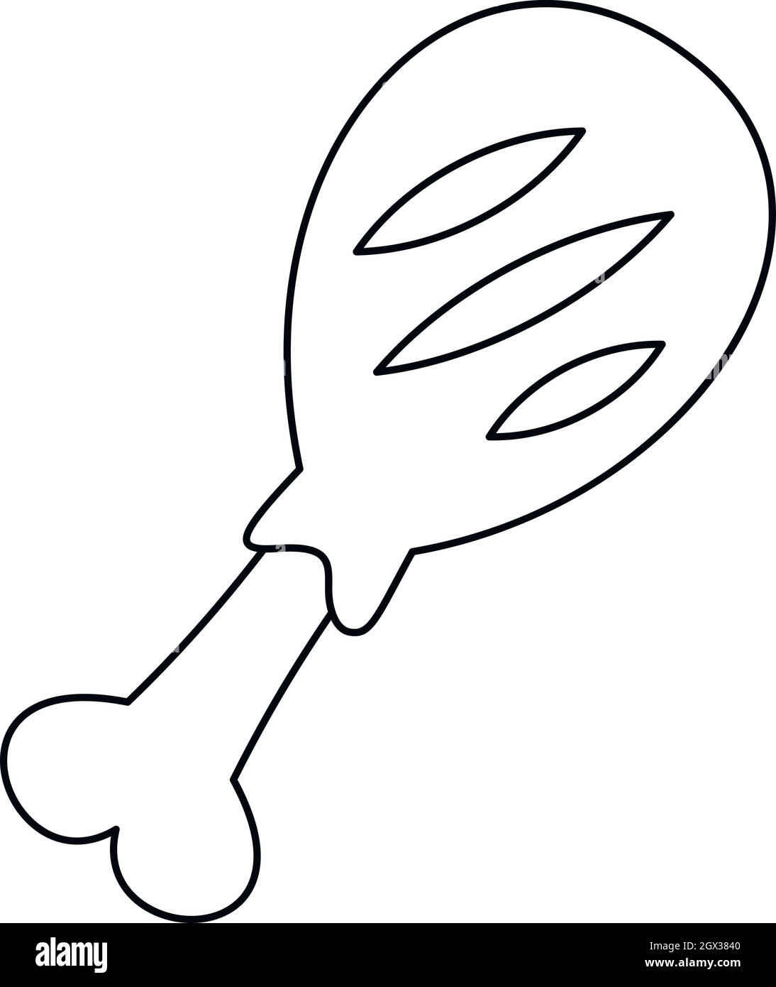 Chicken meat on the bone icon, outline style Stock Vector Image & Art ...