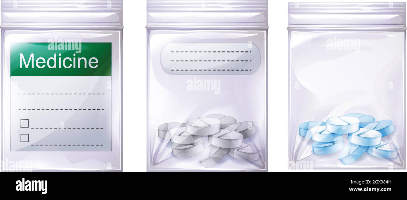 A Set of Medicine Bag Stock Vector Image & Art - Alamy