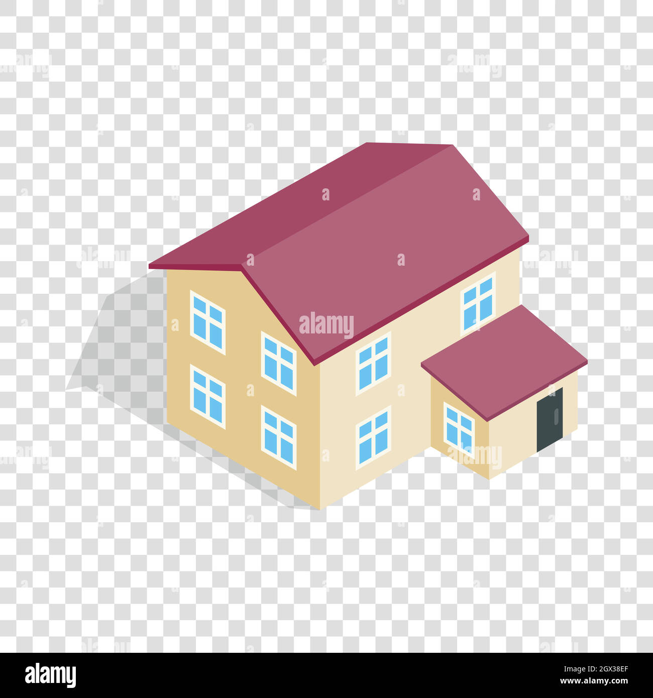 Two storey house isometric icon Stock Vector Image & Art - Alamy