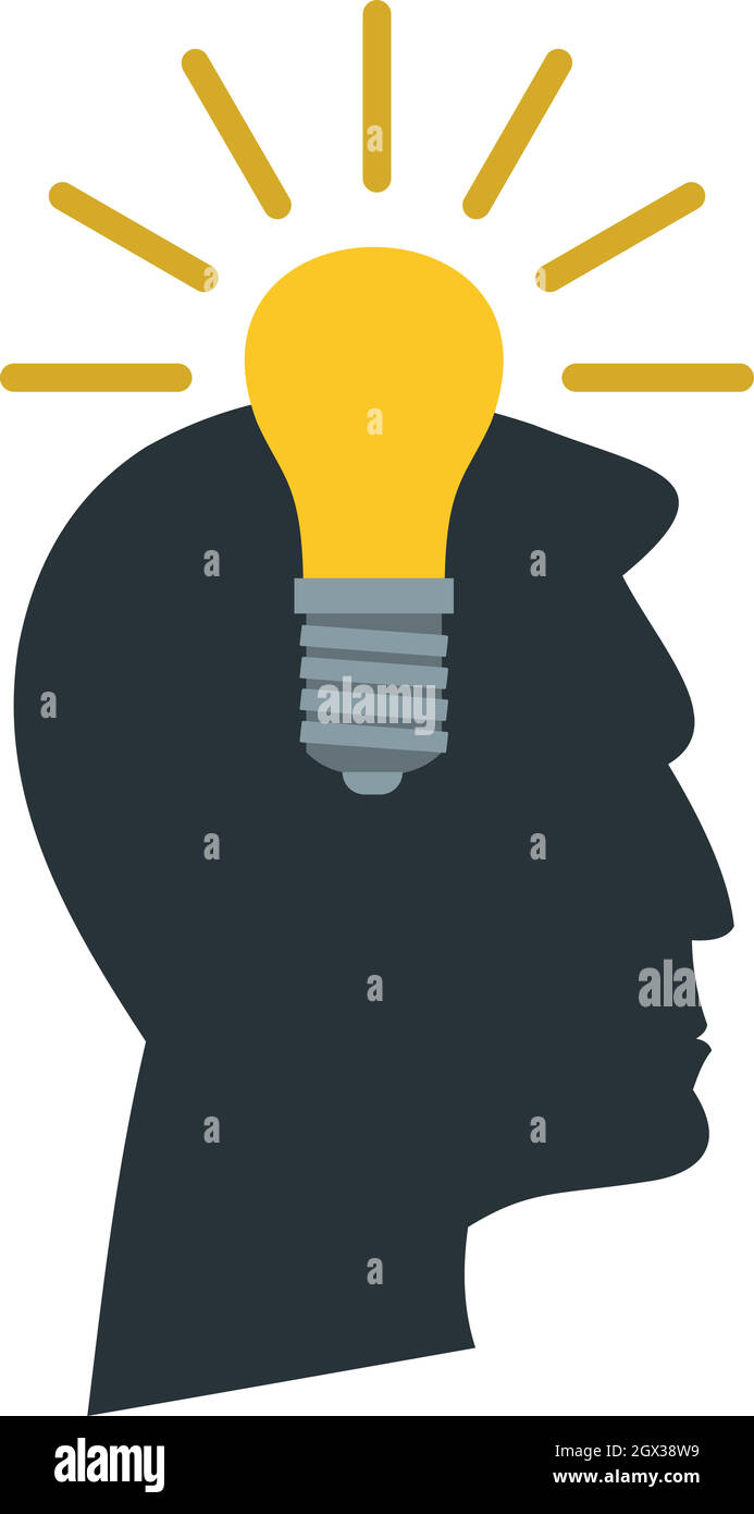 Bulb idea icon flat Stock Vector Images - Alamy