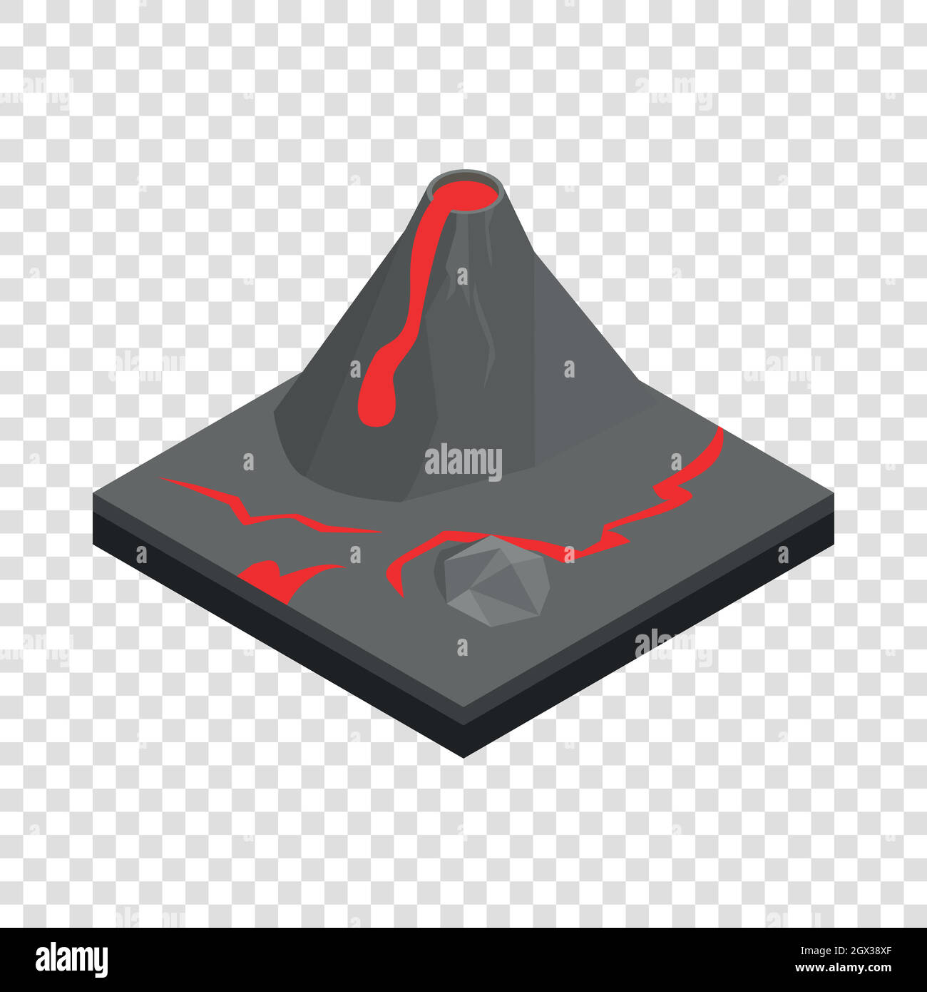 Volcano landscape isometric icon Stock Vector Image & Art - Alamy