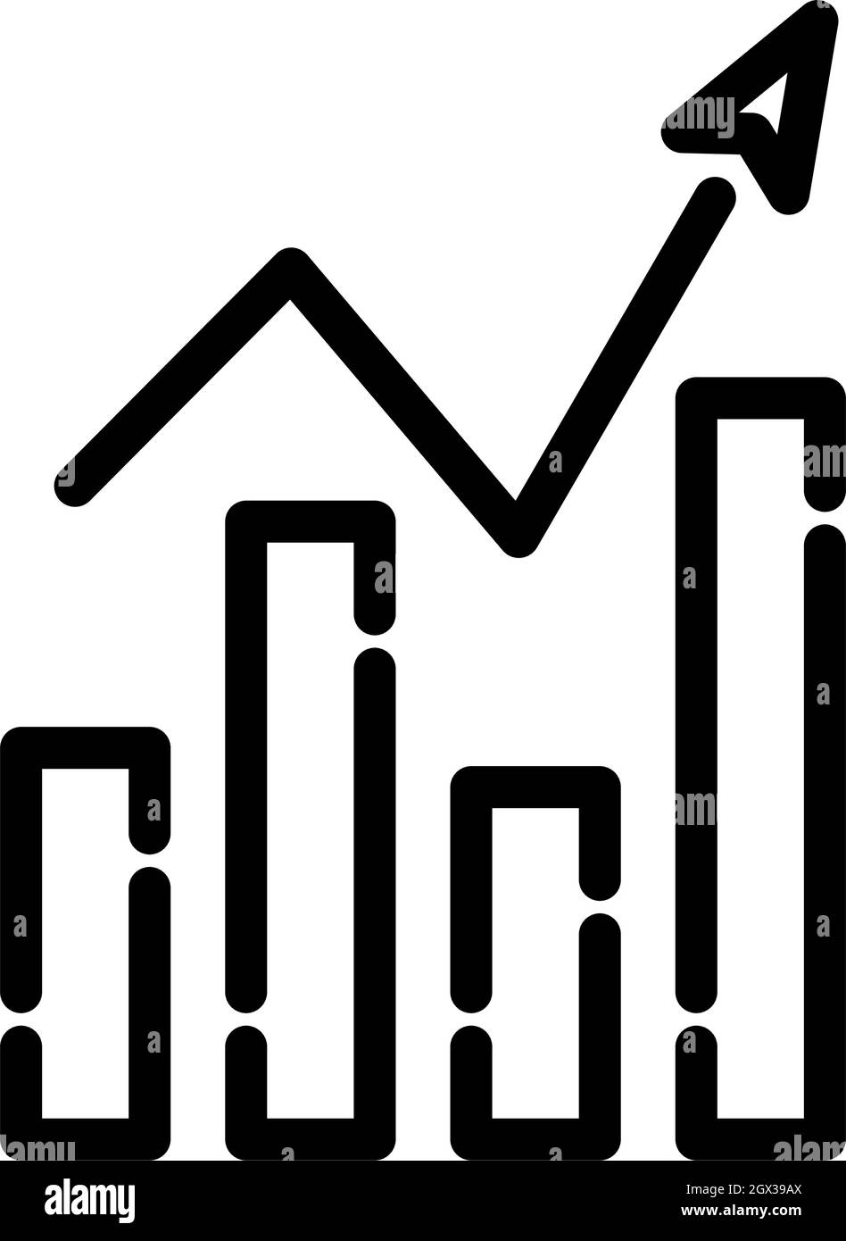 Bar chart increase icon Black and White Stock Photos & Images - Alamy
