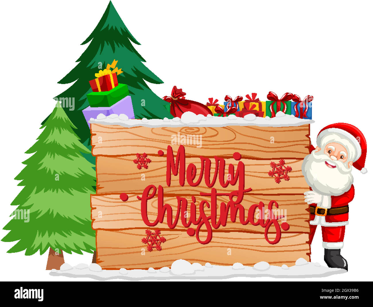 Christmas theme with Santa and presents Stock Vector Image & Art - Alamy