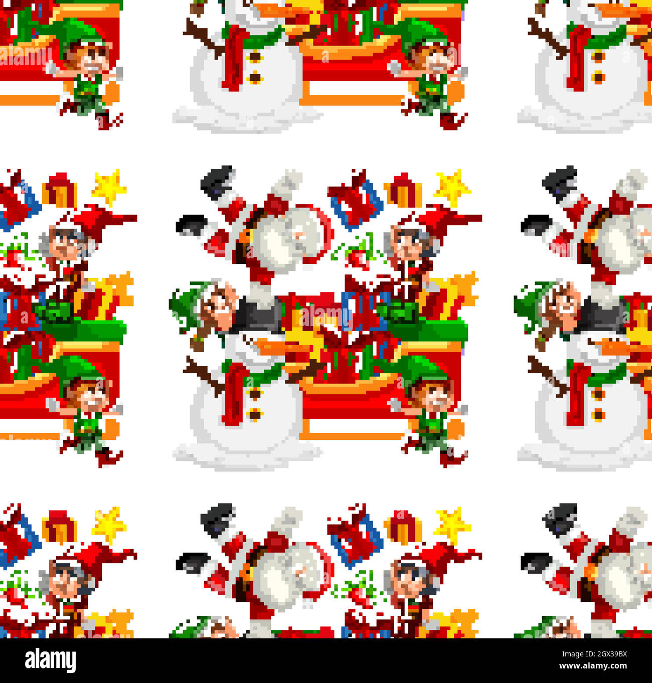 Christmas snowman on sleigh Stock Vector Images - Alamy