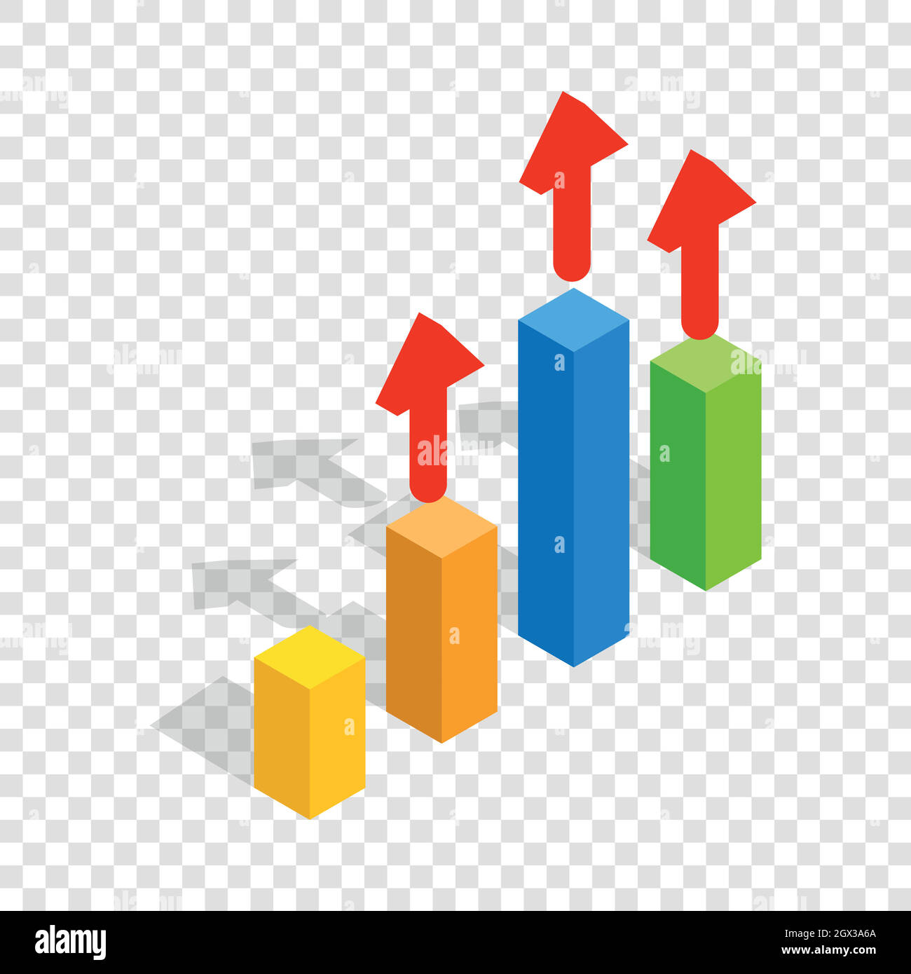 Growth chart isometric icon Stock Vector Image & Art - Alamy