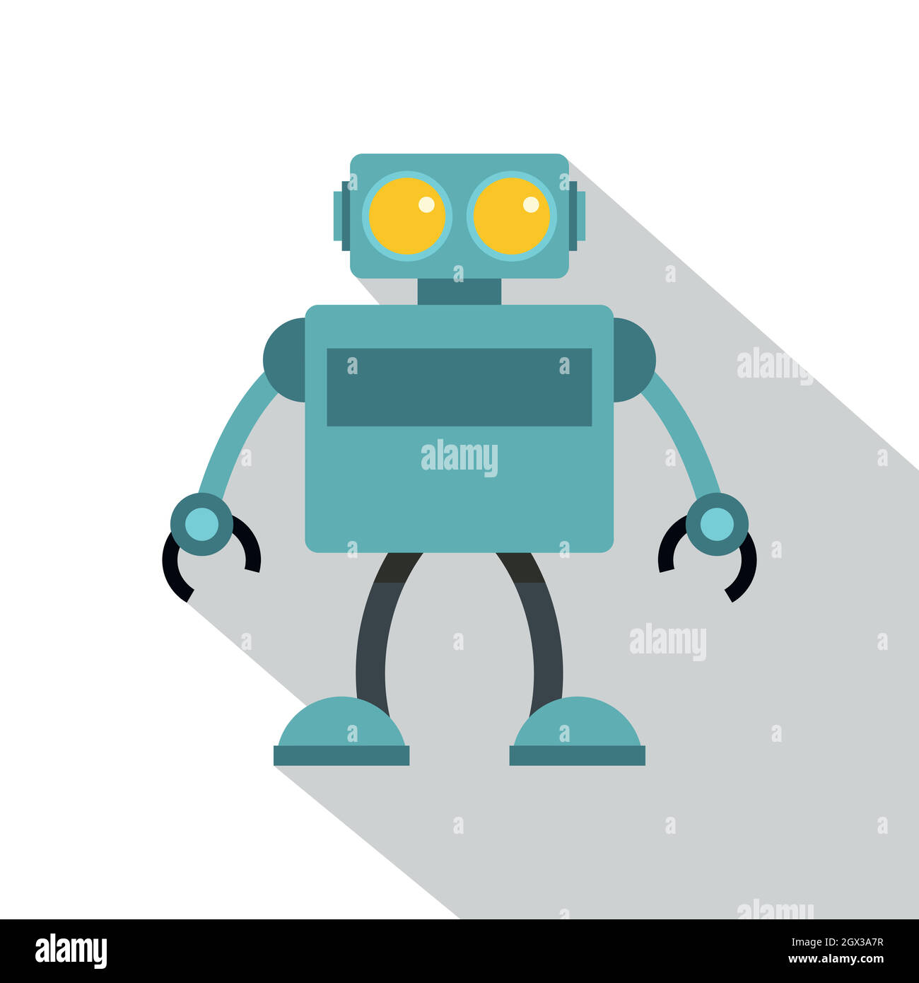 Blue robot icon, flat style Stock Vector Image & Art - Alamy